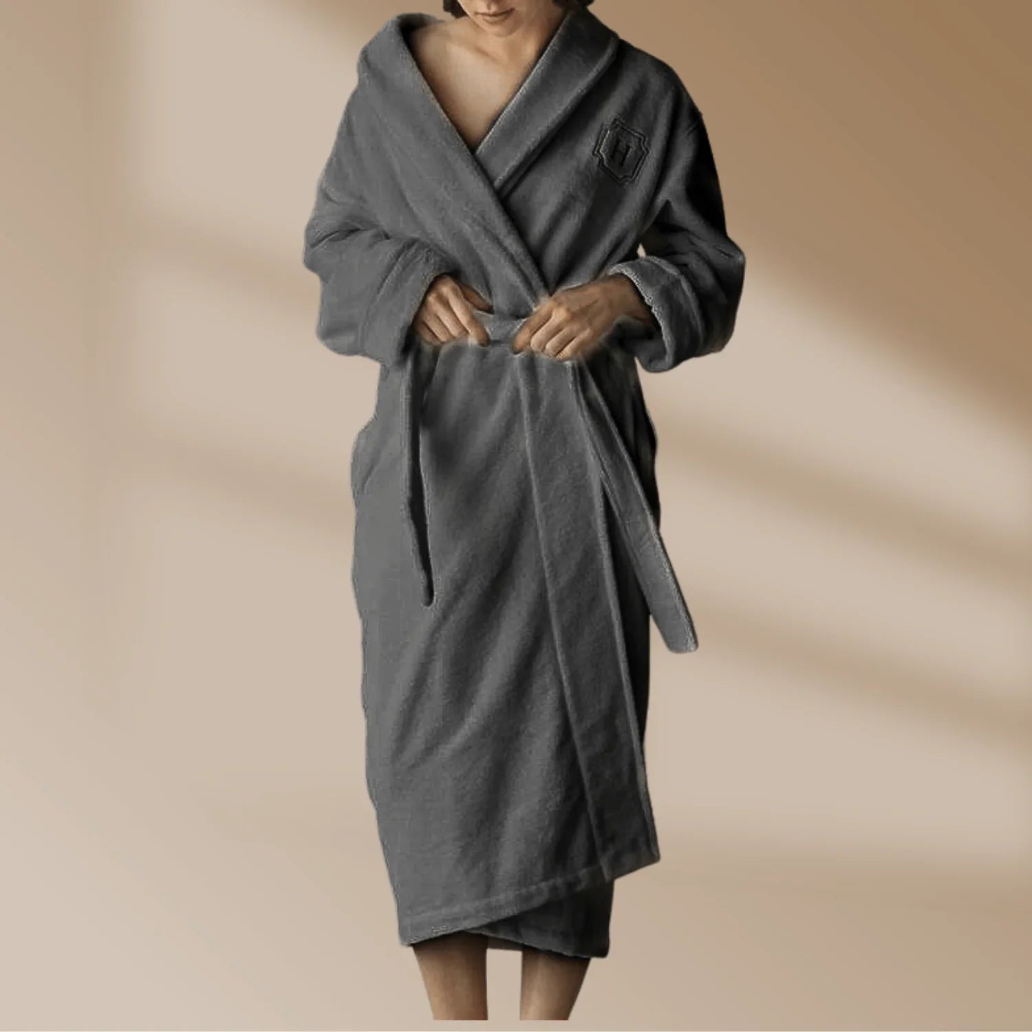 Buy Premium Luxury Terry Shower Bath Robe Grey Online at Bedlam