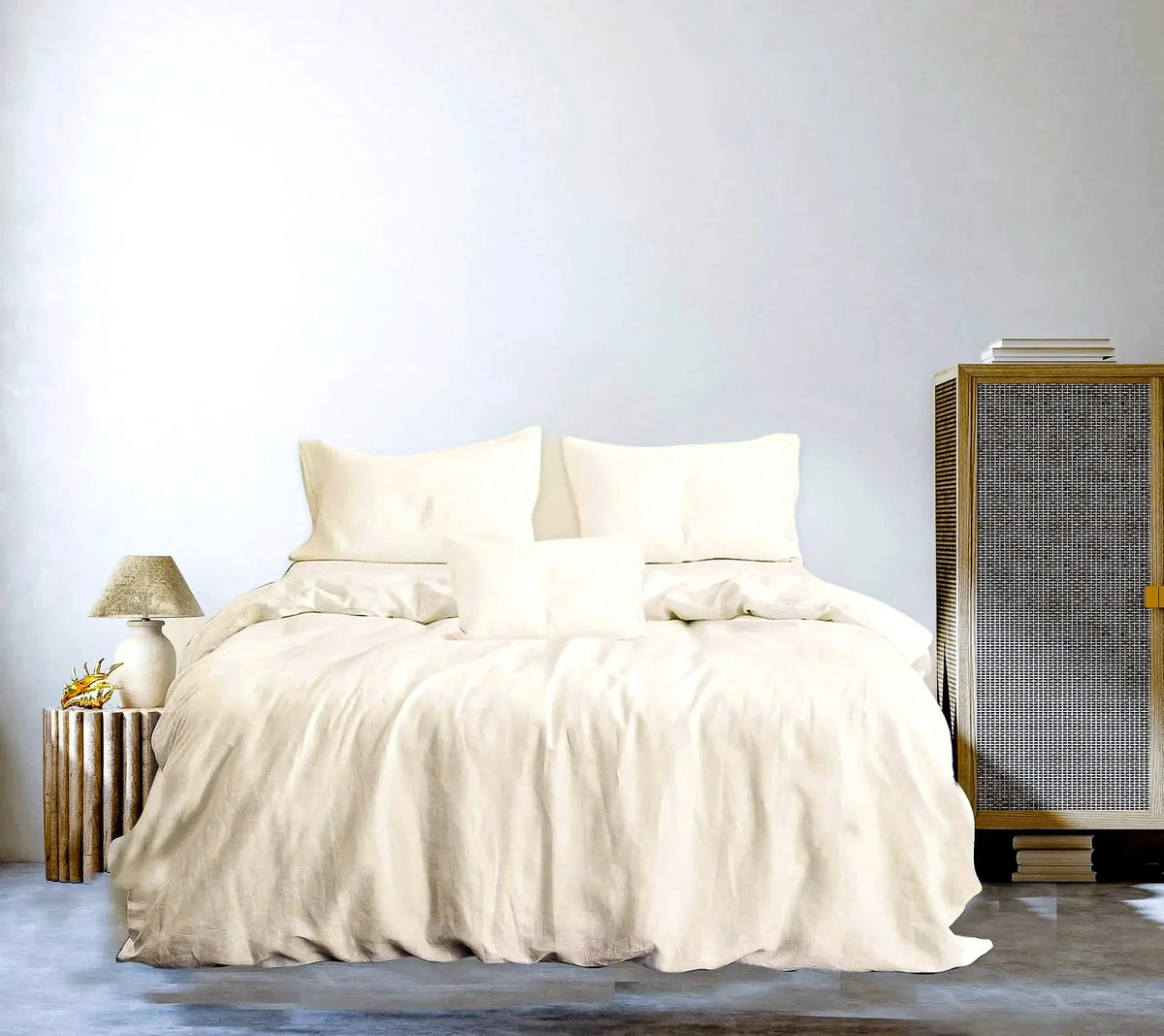 Buy Premium Cream Belgian Linen Sheet Set Online at Bedlam