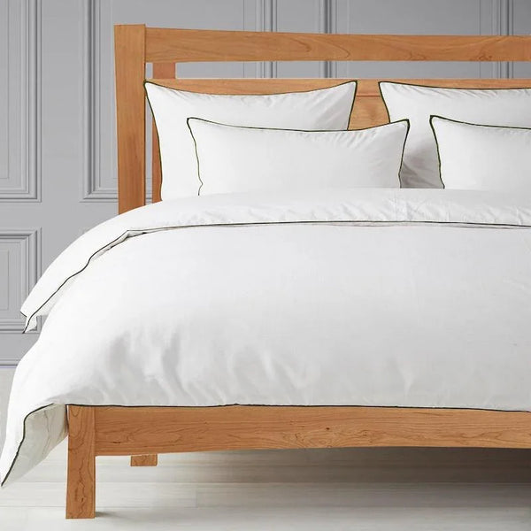 Buy Premium Olive Piping 400Tc Percale Sheet Set Online at Bedlam