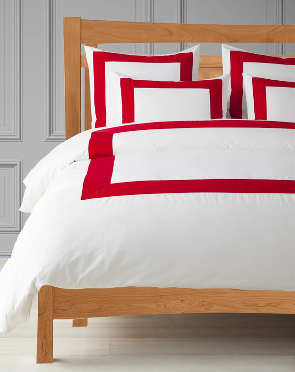 Buy Premium Red Border 500Tc Sateen Cotton Sheet Set Online at Bedlam